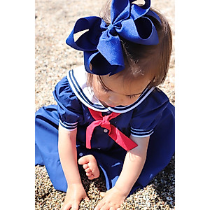 Petit Ami Toddler Girls' Nautical Dress with Collar, 2T, Navy