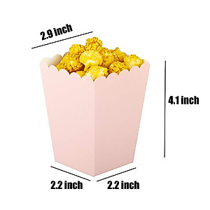 Pink Popcorn Boxes Mini Paper Popcorn Box Cardboard Popcorn Container for Party, Pack of 12