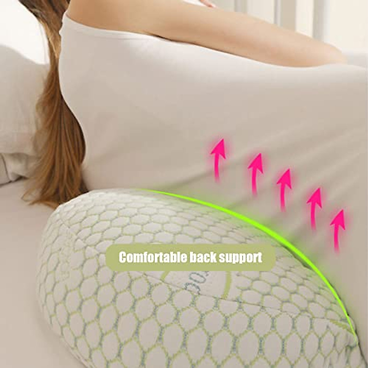 Pregnancy Pillows for Pregnant Women, Cotton Soft Maternity Pillow for Sleeping, Pregnancy Body Pillow Support for Back, Leg and Belly Detachable and Adjustable Pillow Cover (Pink Small)