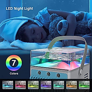 Portable Air Conditioners, 4 in 1 Rechargeable Evaporative Personal Cooler Humidifier with 6 Ice Boxes, 3 Speeds Quiet Mini AC with LED, Air Conditioner Desktop Cooling Fan for Office Tent Bedroom