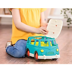 Battat- Wonder Wheels - Blue Toy Camper Van – Toy Rv For Kids, Toddlers – Realistic Details- Recyclable Materials- Camper Van- 1 Year +