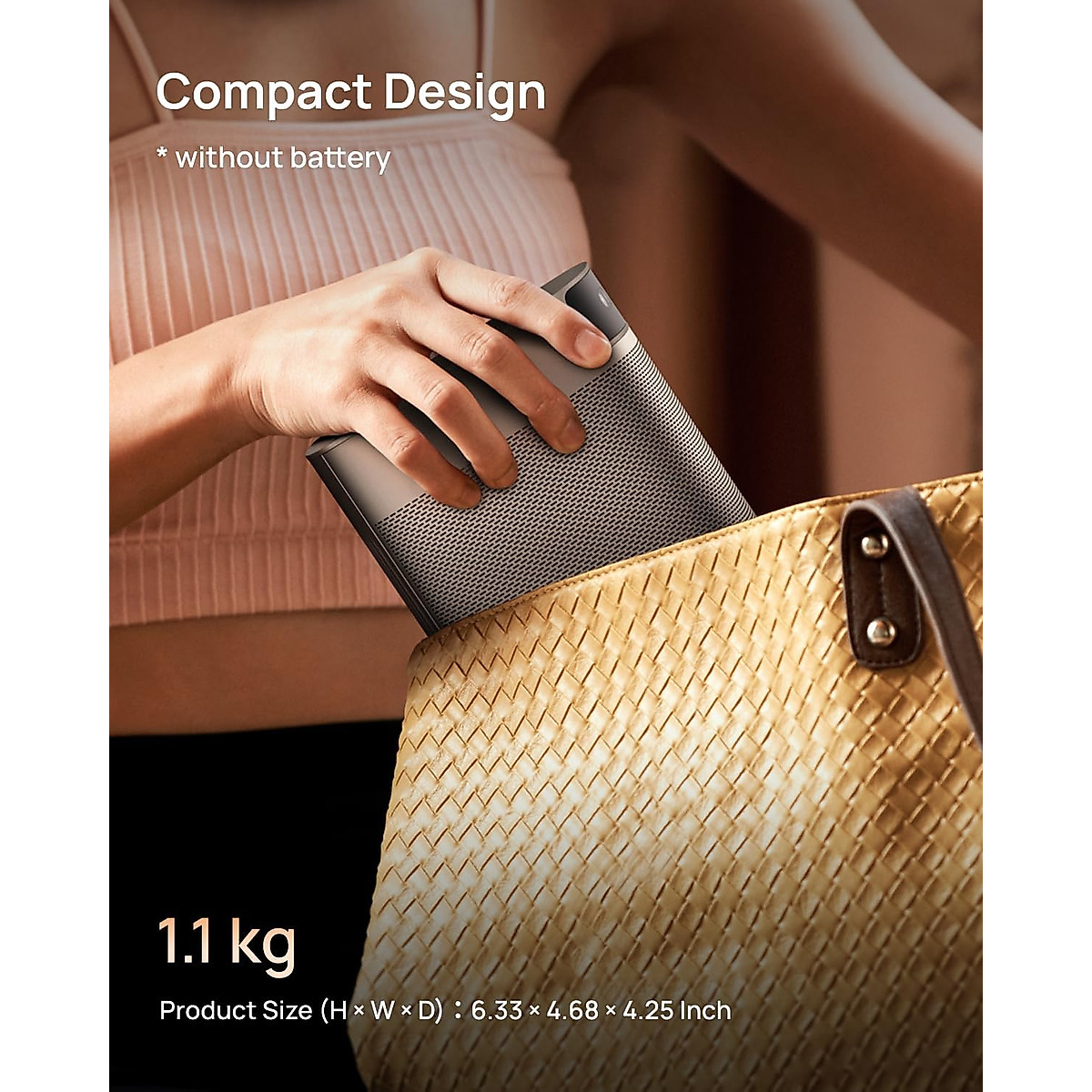 XGIMI MoGo Pro Portable Projector for Outdoor Movies Night FHD 1080P Mini Projector Dual 3W Harman Kardon Speakers, Automatic Vertical Keystone, Android TV 9.0, WiFi Bluetooth, Wireless Casting