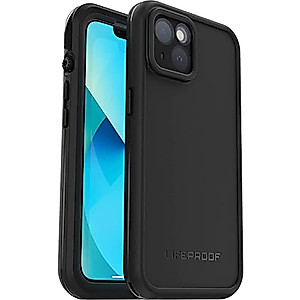 LifeProof iPhone 13 (ONLY) FRĒ Series Case - BLACK, waterproof IP68, built-in screen protector, port cover protection, snaps to MagSafe