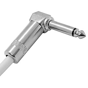 Seismic Audio - SAGC10R-White-2Pack - 2 Pack of 10 Foot White 1/4 Inch TS Right Angle to Straight Guitar Cables 10' Instrument 1/4" Guitar Cords