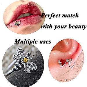 Excepro 20G Little Bee Nose Rings Hoop 316L Surgical Stainless Steel Cartilage Earrings Nose Rings Nose Piercings Nostirl Piercings