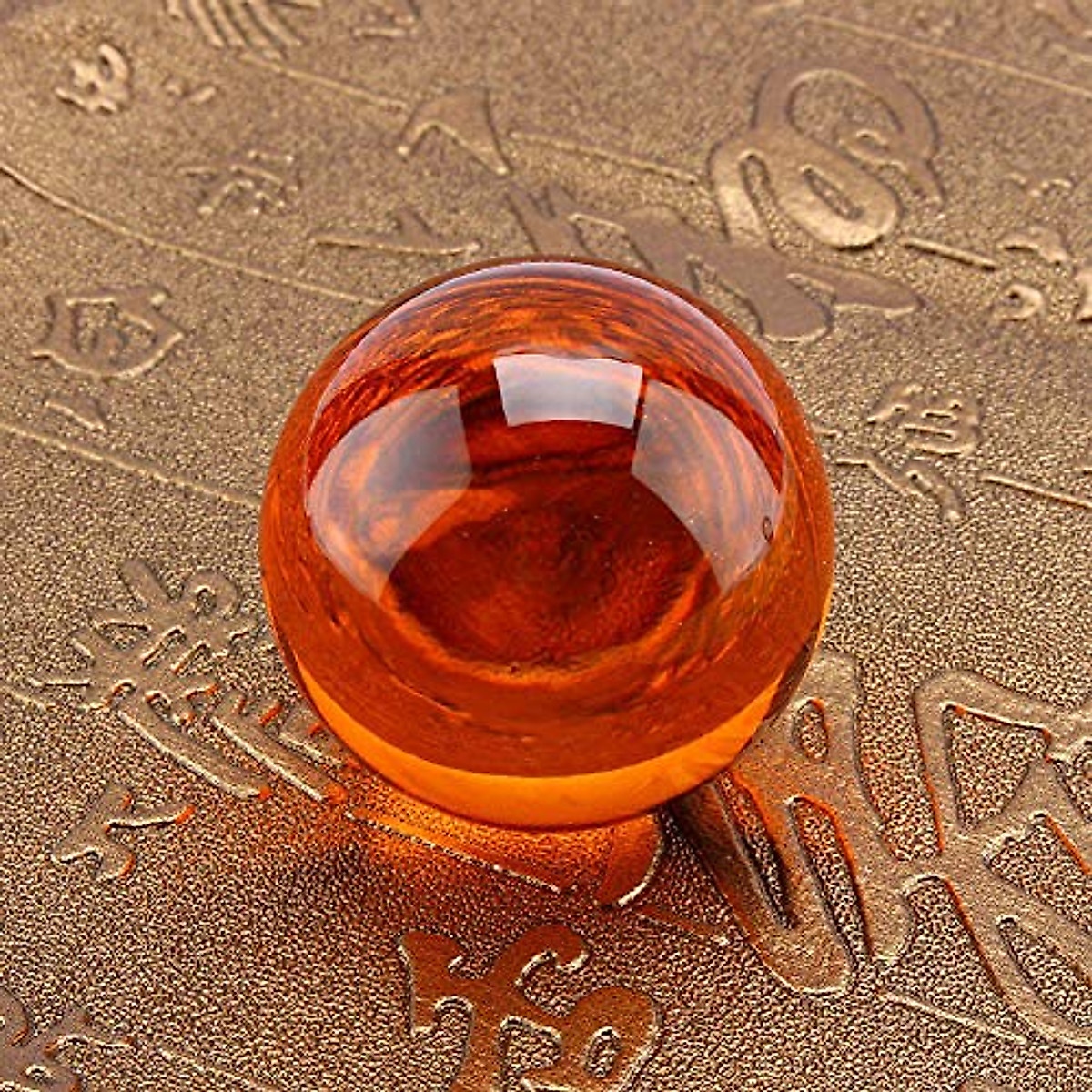 40 MM Citrine Crystal Sphere Ball, Feng Shui Crystal Natural Transparent Crystal Ball Citrine Quartz Crystal with Holder for Wealth