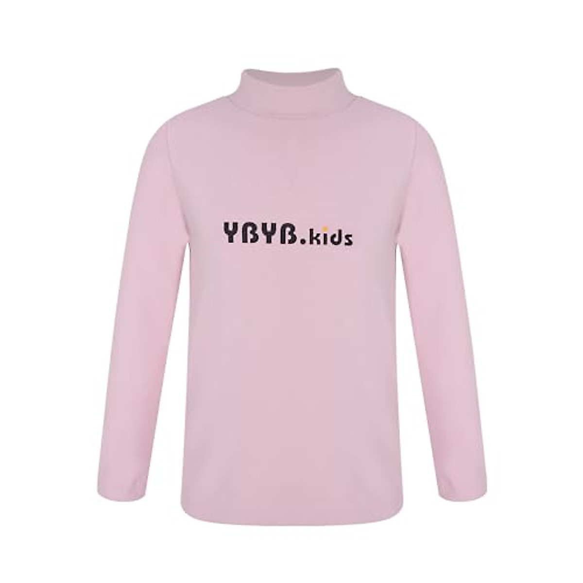 Xnihocha Kids Boys Girls Turtleneck Long Sleeve T-Shirt Printed Thermal Underwear Tops Tee Undershirt Pink 9-10 Years