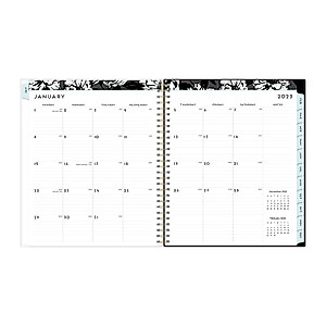 Blue Sky 2023 Monthly Planner, January - December, 8" x 10", Clear Pocket Cover, Wirebound, Baccara Dark (110216-23)