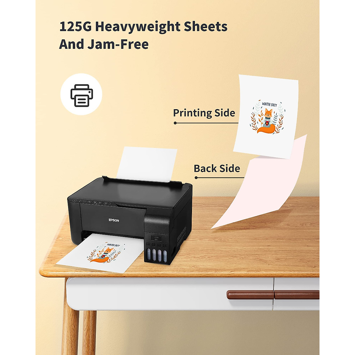 Hiipoo Sublimation Ink Set with 110 Sheet Sublimation Paper 8.5x11” 125G, 2 Pack Teflon Sheet, Heat Tape for EcoTank Inkjet Printer ET-2720 ET-2760 ET-2800 ET-2803 ET-2400 ET-4700 ET-4800 ET-15000