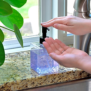 Youngever 5 Pack Clear Plastic Square Pump Bottles, Refillable Plastic Pump Bottles for Dispensing Lotions, Shampoos (12 Ounce)