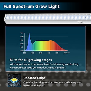 Barrina Grow Lights for Indoor Plants, 5000K White Full Spectrum Grow Light, 1ft Plant Growing Lamp, T5 Grow Light Strip, Plug and Play, 4-Pack