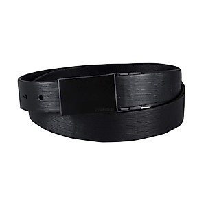 Calvin Klein Men's Reversible Dress Belt with Plaque Buckle, Black/Black, X-Large (42-44)