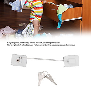 Refrigerator Lock Childproof Freezer Lock Child Safety Cabinet Drawer Lock with 2 Keys