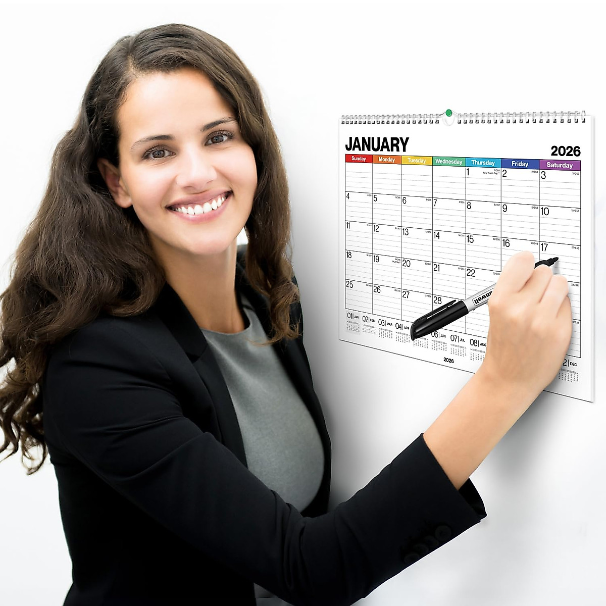 Dunwell 12x15 Wall Calendar 2023 2024 - (Colorful) Use to June 2024, Large 2023-24 Wall Calendar, Lined Monthly Calendar, 12 x 15 Hanging Calendar for Home or Office