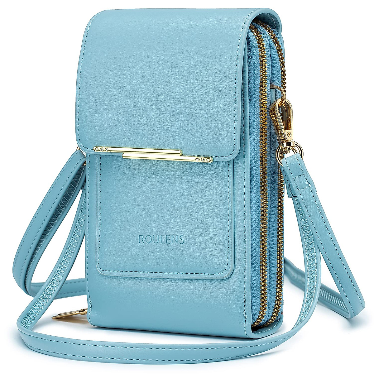 Roulens Small Crossbody Cell Phone Purse for Women, Touch Screen Bag Shoulder Handbag Wallet with Credit Card Slots