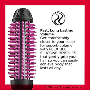 Revlon Silicone Bristle Heated Hair Styling Brush, Black, 1 inch barrel