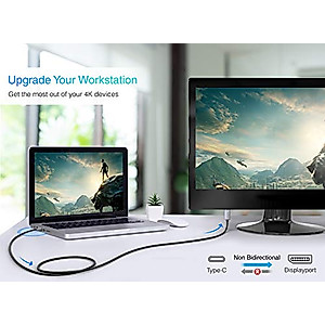 BlueRigger USB C to DisplayPort Cable for Home Office (6FT, 4K 60Hz, Thunderbolt 4, Type C, Type-C) USB-C to DP Cable Compatible with VR headsets, MacBook Pro/Air, iPad Pro, Galaxy, imac, Surface Book
