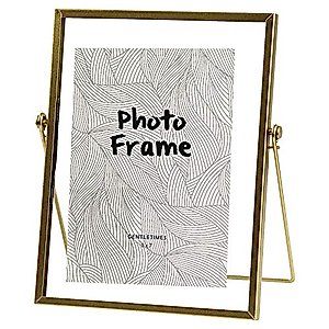 Miaowater 5x7 Picture Frames,Gold Photo Frame Decor with Plexiglas Cover High Definition Glass Desk Pictures Display