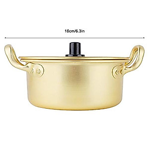 Noodle Pot, Korean Ramen Noodle Pot Korean Yellow Aluminum Stockpot Instant Noodles Pot Aluminium Pot (#1)