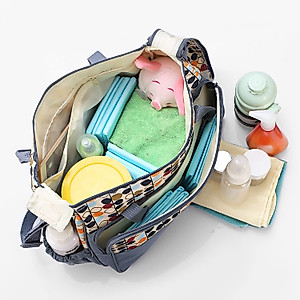 KOCASO Diaper Bag Tote,Baby Girl Boy Diaper Bag, 5 PCS Large Travel Hospital Diaper Bag Set with Changing Pad for Mom Dad,Travel Mat Station Gift Set(Grey)