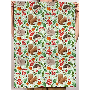 CENTRAL 23 Woodland Creatures Wrapping Paper - 6 Sheets Thick Gift Wrap For Birthday - Baby Shower Wrapping Paper Girl Or Boy - Comes With Fun Stickers