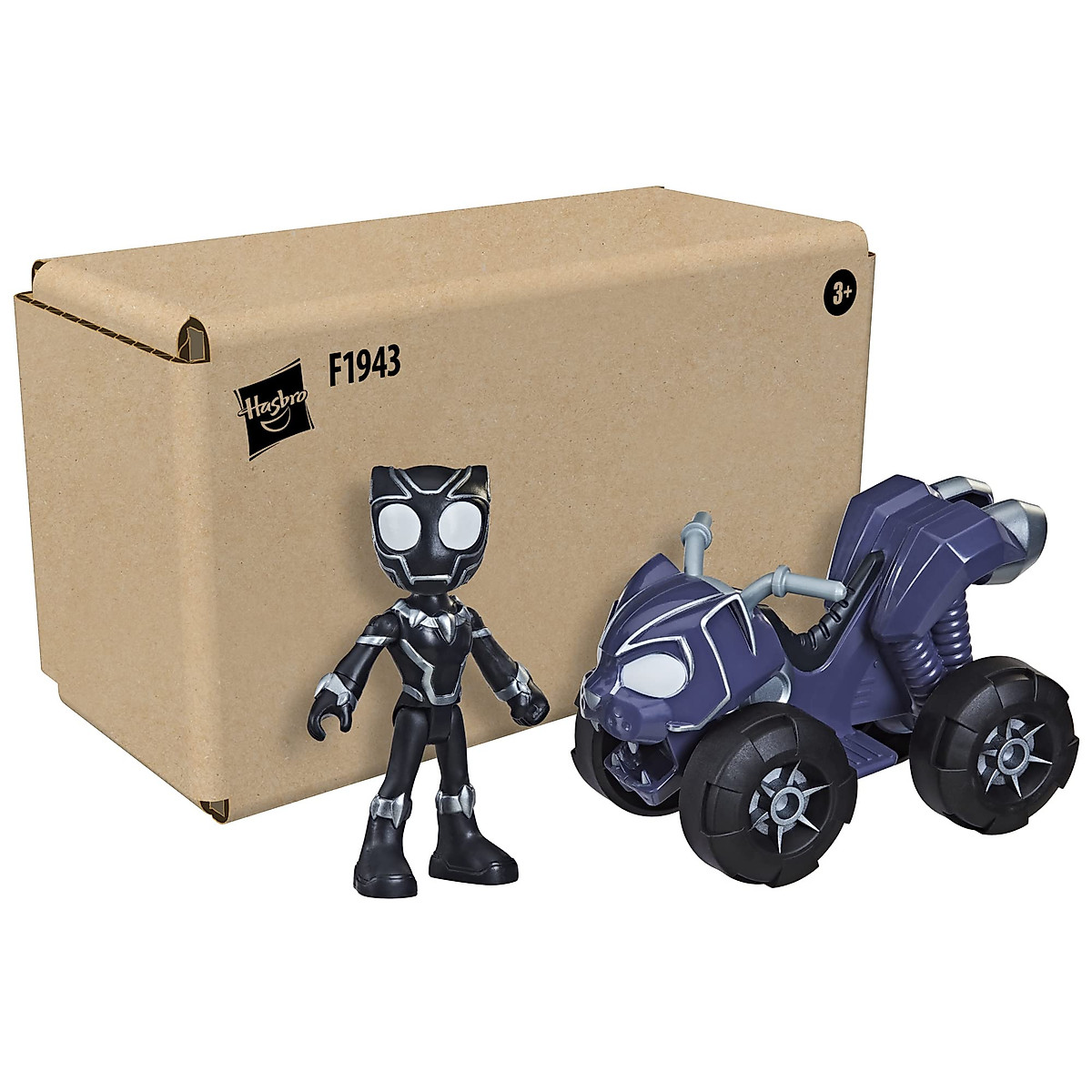 Marvel Spidey and His Amazing Friends Black Panther Action Figure and Panther Patroller Vehicle, for Kids Ages 3 and Up
