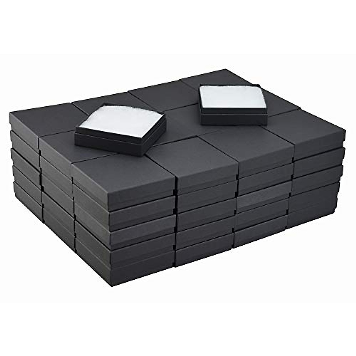 JPB Matte Black Cotton Filled Jewelry Box #33 (Case of 100) 3.5 inches x 3.5 inches