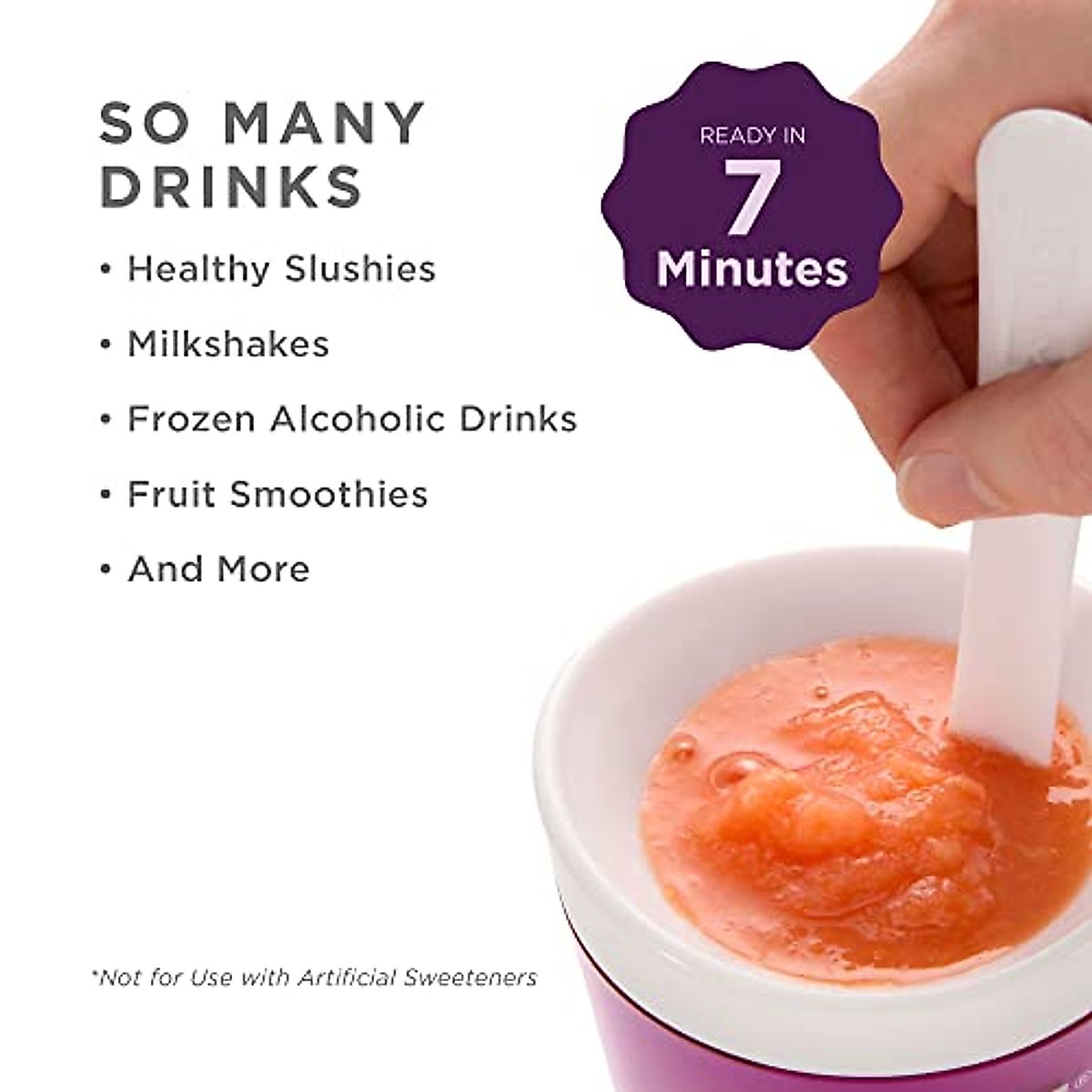 ZOKU Original Slush and Shake Maker, Compact Make and Serve Cup with Freezer Core Creates Single-Serving Smoothies, Slushies and Milkshakes in Minutes, BPA-free, Purple
