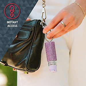 SABRE Jeweled Pepper Spray, Fashionable Monochromatic Design, Quick and Easy Access Snap Clip for Secure Attachment and Key Ring, 25 Bursts, 10-Foot (3-Meter) Range