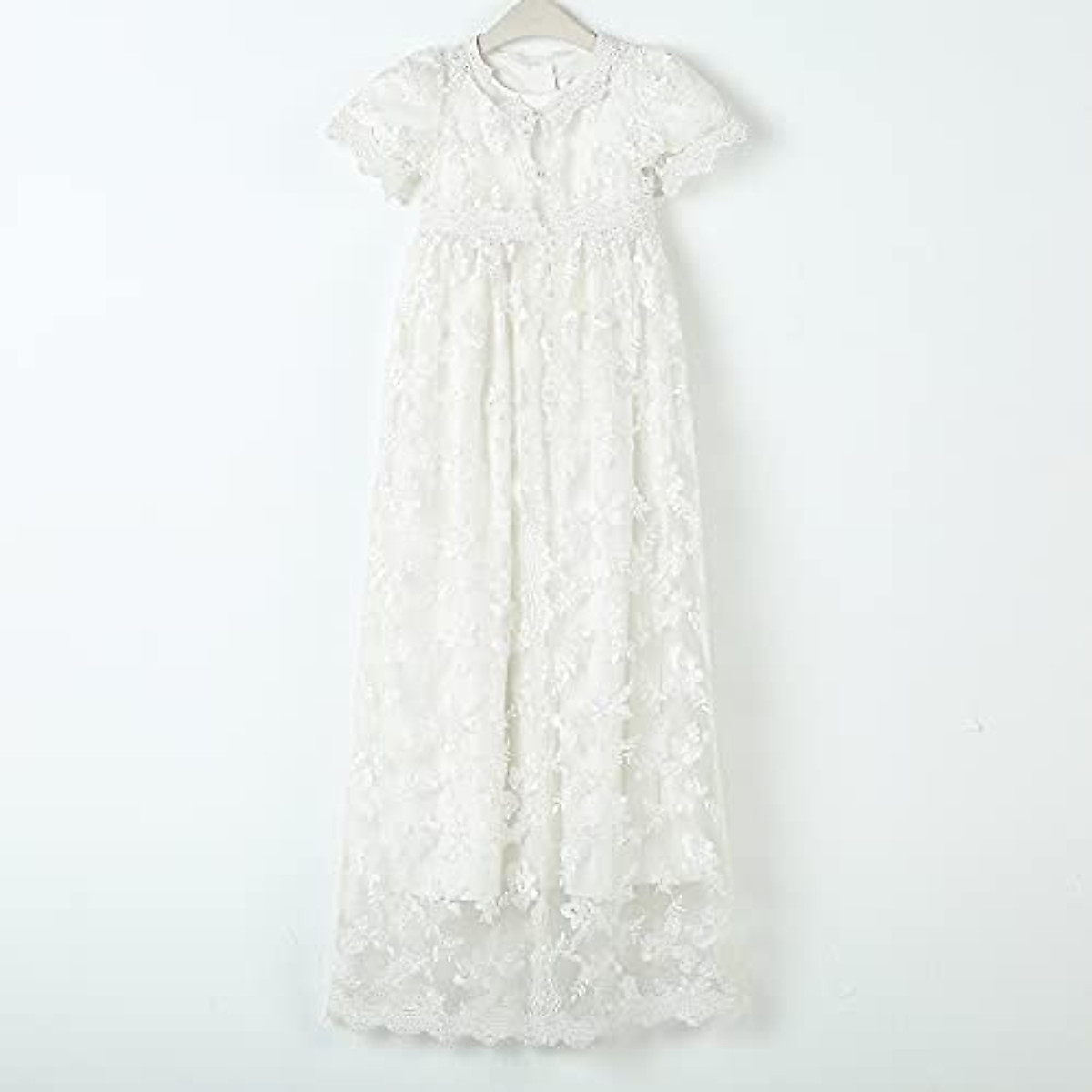 Bow Dream Baby Girl Christening Baptism Dresses Newborn Gowns with Headband Outfit White 3-6 Months