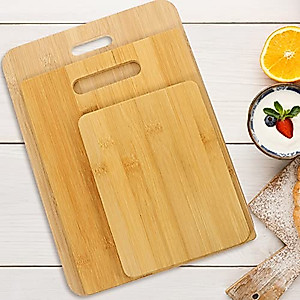 UPKOCH 3pcs Bamboo Cutting Boards Set Rectangle Wood Cutting Board BBQ Chopping Board Set Fruit Vegetable Cutting Tray for Kitchen Food Prep Carving Meat Cheese