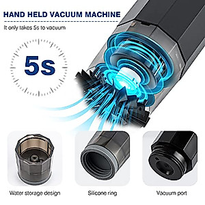 Moonshan Handheld Vacuum Sealer Portable Food Vacuum Sealing Machine 1200 mAH Rechargeable Lithium Battery Carry-on Type with 5 Reusable Bags for Home