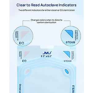 JMU Self Sealing Sterilization Pouches 3.5" x 10" (3.5x9) Autoclave Sterilizer Bags, 200/Box