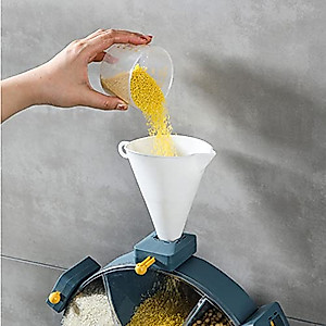 ALONCEgwsnh Spices Jars Wall Mounted Grain Storage Container Rice Dispenser 360 Degree Rotation 6 Grids Moisture Proof Kitchen Food Storage Organizers