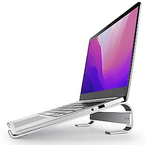 MMOBIEL Laptop Stand - Laptop Riser 10 to 18 inches - Ventilated Laptop Holder Universal - Laptop Stand for Desk Compatible with MacBook, Notebook, ASUS and More - Incl. Tools - Aluminum