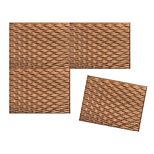 Retro-Art 3D Backsplash Wall Panels for Kitchen, Pack of 10, Geometric Woven Pattern in Bronze Gold, PVC, 24.5 x 18.5, Cover 31.48 sq.ft. 703526