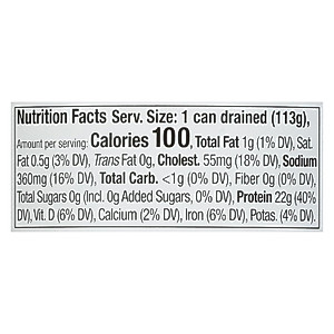 Bumble Bee Chunk Light Tuna In Water, 5 oz Cans (Pack of 24) - Wild Caught - 22g Protein Per Serving - Non-GMO Project Verified, Gluten Free, Kosher - Great For Tuna Salad & Recipes