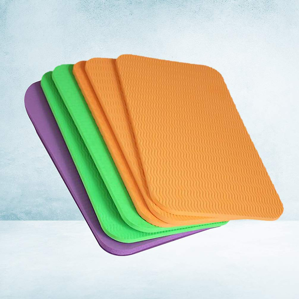 BESPORTBLE 6pcs Yoga Knee Pad Yoga Pilates Floor Exercise Knee Mat Non Slip Fitness Practice Knee Elbow Cushion Yoga Supplies for Women Men (Random Color) (39 x 21 x 0.6cm)