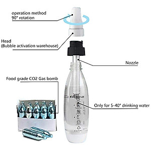 HXZB 1L Soda Siphon Carbonated Seltzer Water Maker Homemade Sparkling Beverages Machine Use Standard CO2 Chargers