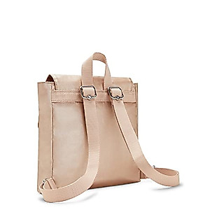 Kipling Dannie Metallic Small Backpack Gold Charm Met