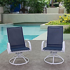 Courtyard Casual Santa Fe Collection Sling Swivel Rockers 2 Piece Set, White