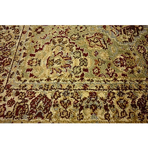 Unique Loom Voyage Collection Traditional Oriental Classic Intricate Design Area Rug, 4' 1" Square, Light Green/Cream