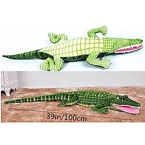 XICHEN® 39" Lifesize Green Adorable Crocodile Soft Plush Toys, Large Stuffed Animals