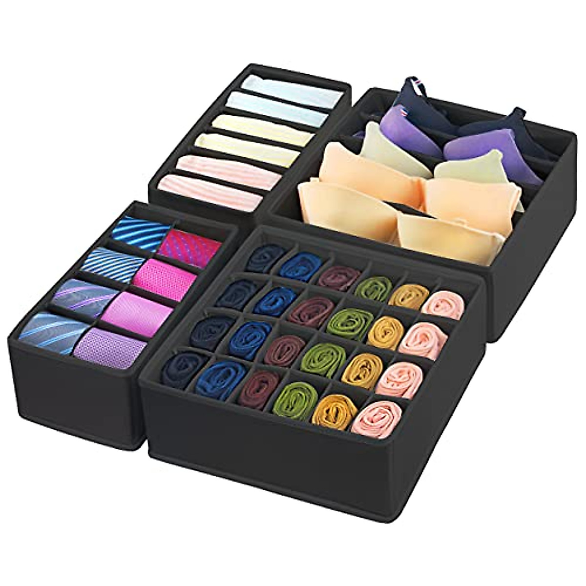 GOGOODA 8 Pack Drawer Organizer for Underwear Bra Sock Tie and Delicats Small Items