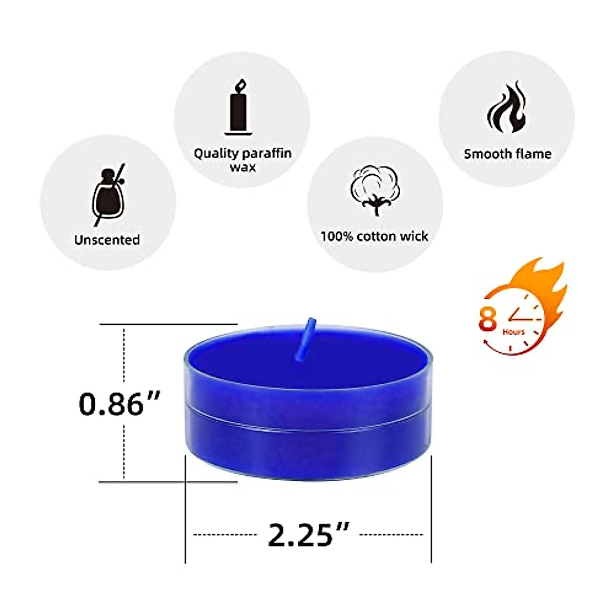Zest Candle 12-Piece Tealight Candles, Mega Oversized Blue s