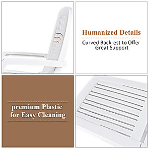 Giantex Chaise Lounge Outdoor 6 Adjustable Backrests Lounge Chair Recliner with Wheels for Patio, Poolside, Garden Foldable Beach Sunbathing Lounger(2, White)