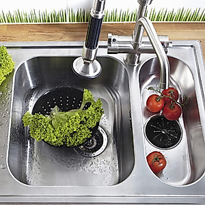 KUFUNG Garbage Disposal Splash Guard, 3.1 Inch Universal Kitchen Sink Stopper Drain Stopper Brushed Rubber STP-SS for Insinkerator, Kitchenaid, Kohler, Waste King (Black-A)