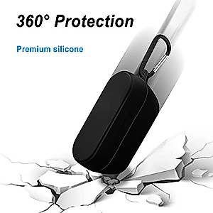 Geiomoo Silicone Carrying Case Compatible with Skullcandy Jib, Portable Scratch Shock Resistant Cover with Carabiner (Black)