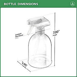 Bar5F Fine Mist Spray Bottle 16-Ounce Essential Oils, Gardening, Mild Cleaning Solutions, Pets, Plants, Cooking, Water Spray Bottle, Salon Hair Misting (1)