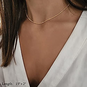 Vjoypro Gold Layered Initial Necklaces for Women, 14K Gold Plated Choker Necklace for Women Coin Pendant Initial A Letter Necklace Dainty Layering Initial Necklaces Jewelry for Women Teen Girls